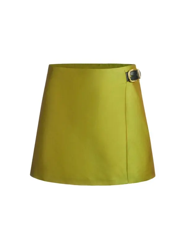 Tess Lorenz Mini Wrap Skirt - Chartruse
