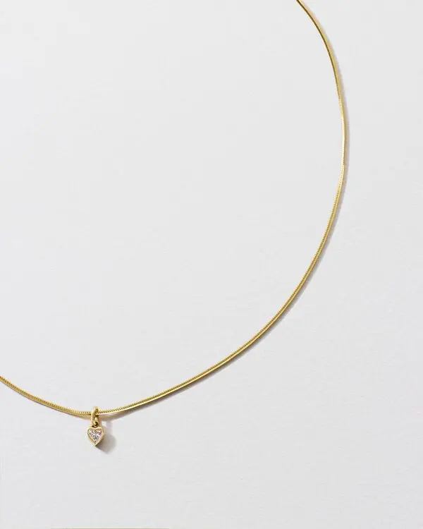 ROXANNE FIRST Heart Diamond Drop Necklace - Yellow Gold