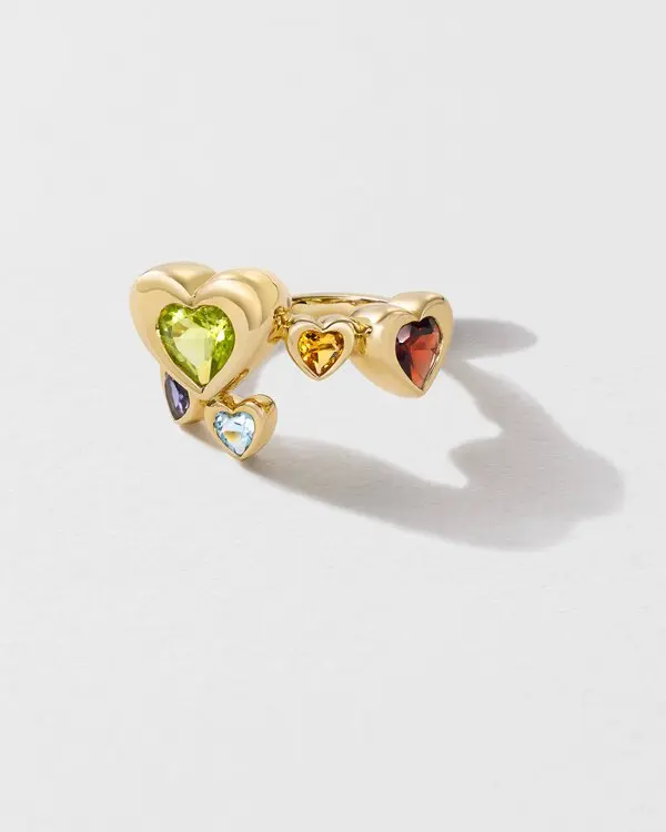 ROXANNE FIRST Twisted Heart Stack Ring - Yellow Gold