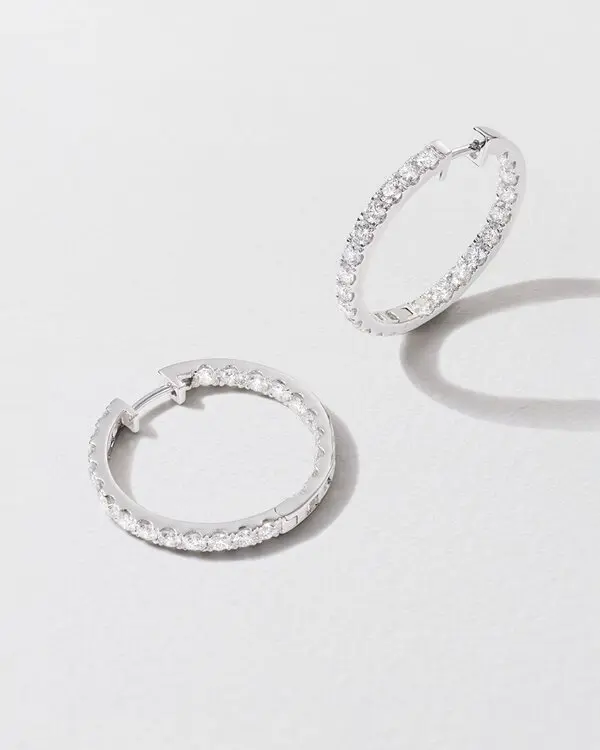 ROXANNE FIRST Large Diamond Hoop Earrings