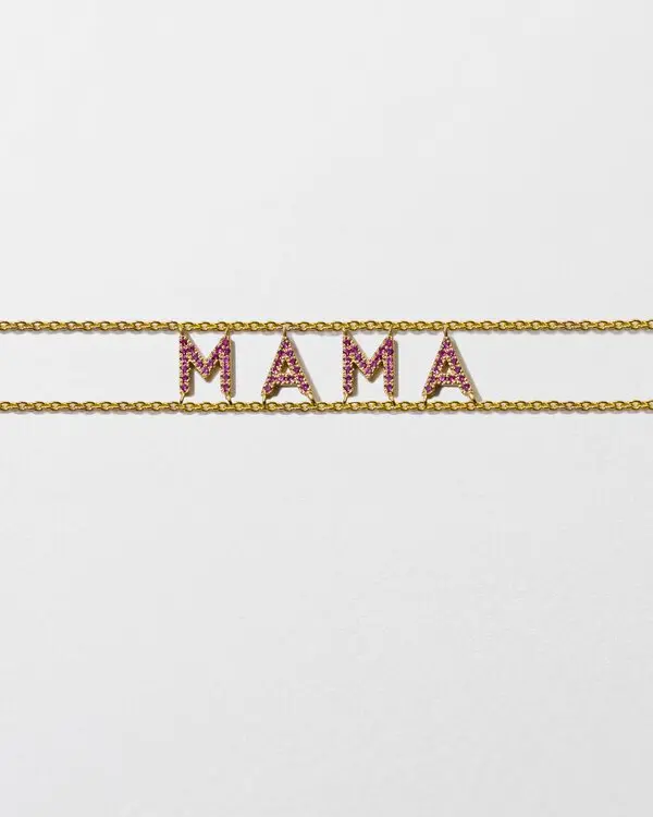 ROXANNE FIRST Pink Sapphire 'mama' Bracelet - Yellow Gold