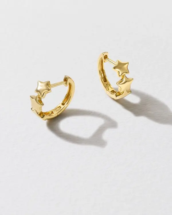ROXANNE FIRST Starry Night Hoop Earrings - Yellow Gold