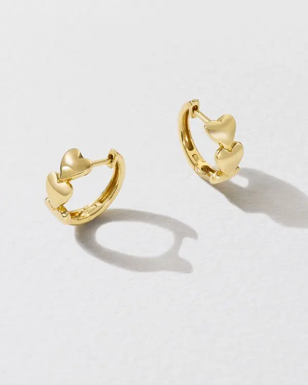 ROXANNE FIRST 14k Gold Heart Hoop Earrings - Yellow Gold