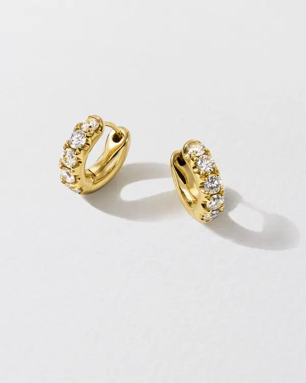 ROXANNE FIRST Super Duper Diamond Hoop Earrings - Yellow Gold