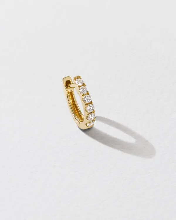 ROXANNE FIRST Small Diamond Huggie Earring - Yellow Gold