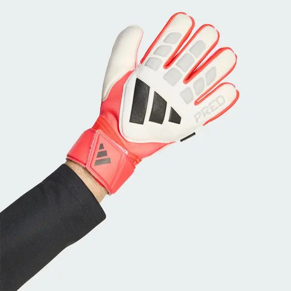 Adidas Predator Goalkeeper Match Fingersave Gloves - White / Lucid Red / Black