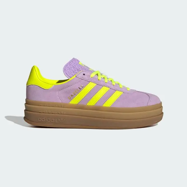 Adidas Gazelle Bold Sneakers - Powder Plum / Solar Yellow / Gold Metallic