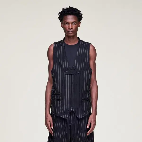 Adidas Y-3 Sport Uniform Pinstripe Tailored Vest