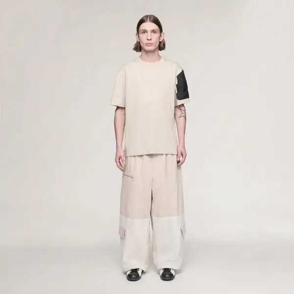 Adidas Y-3 Cropped Straight Leg Trousers - Light Brown / Chalk Pearl
