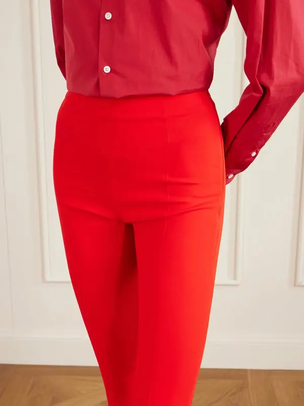 Tove Cropped Stretch-crepe Skinny Trousers - Red