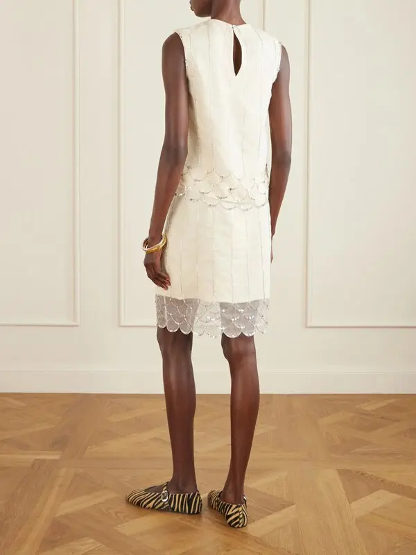 WALES BONNER Triumph Embellished Silk-organza Top