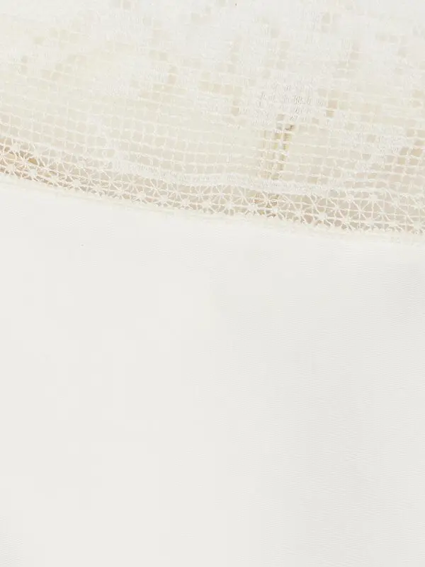 Magda Butrym Lace-trimmed Gathered Silk Mini Dress - Neutrals