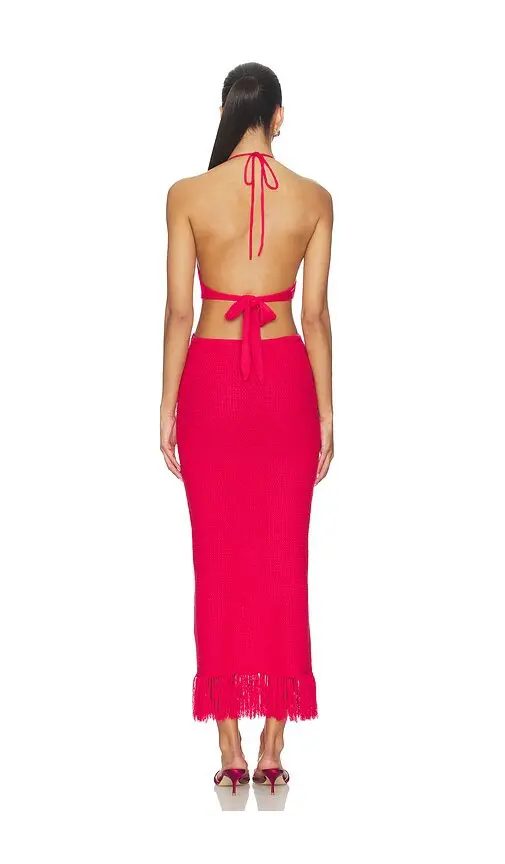 CAPITTANA Starla Crochet Maxi Dress With Flower Detail