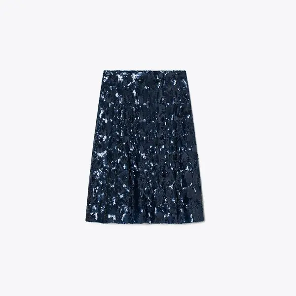 Tory Burch Embellished Sequin A-line Skirt