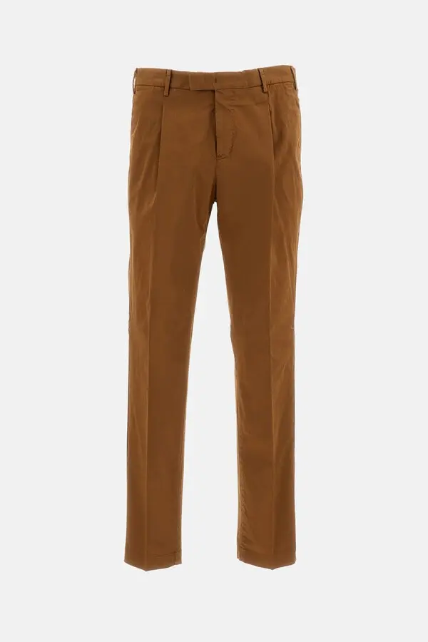 PT TORINO Master Stretch Satin Trousers - Brown