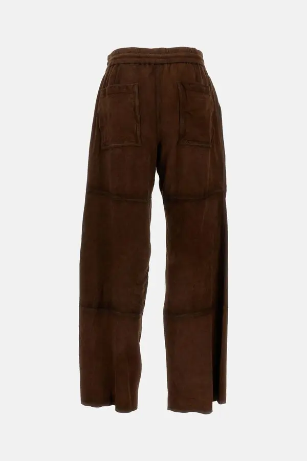 PAROSH Suede Trousers With Drawstring Waist
