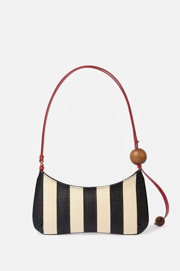 Jacquemus Le Bisou Pearl Raffia Shoulder Bag