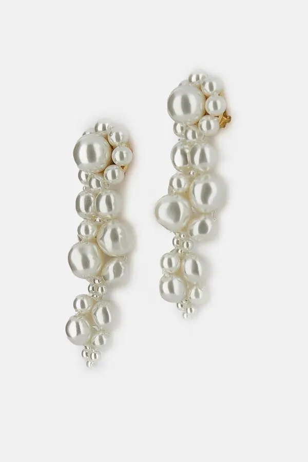 Simone Rocha Cluster Earrings - White