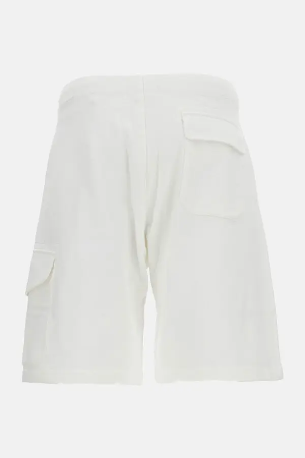 C.P. COMPANY Fleece Cargo Shorts - Bianco