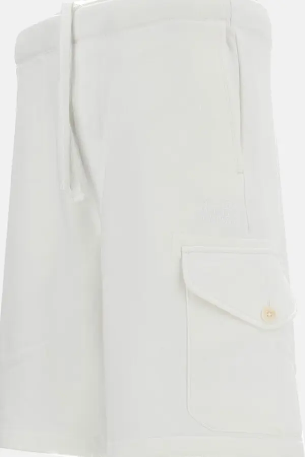 C.P. COMPANY Fleece Cargo Shorts - Bianco
