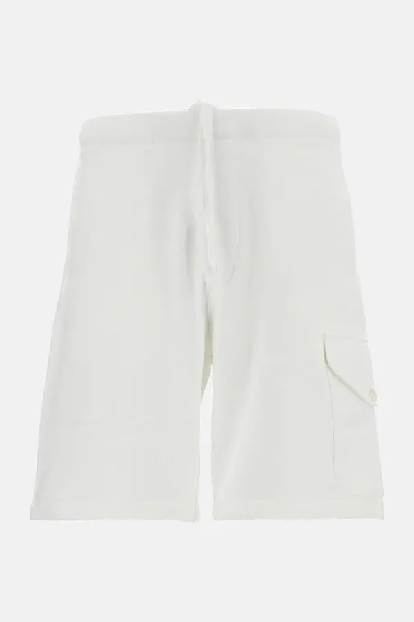 C.P. COMPANY Fleece Cargo Shorts - White