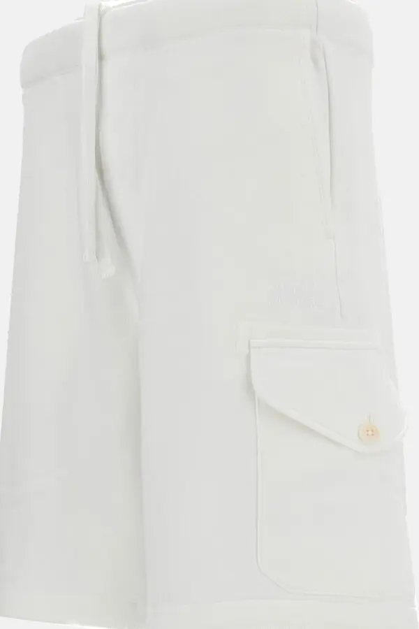 C.P. COMPANY Fleece Cargo Shorts - White
