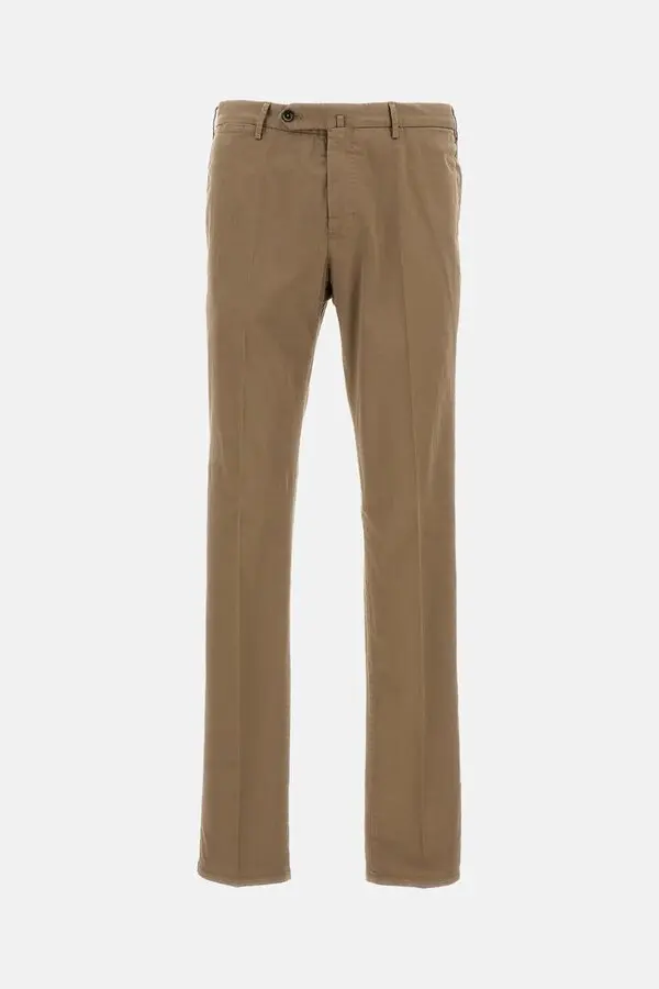 PT TORINO Slim Stretch Gabardine Trousers - Brown