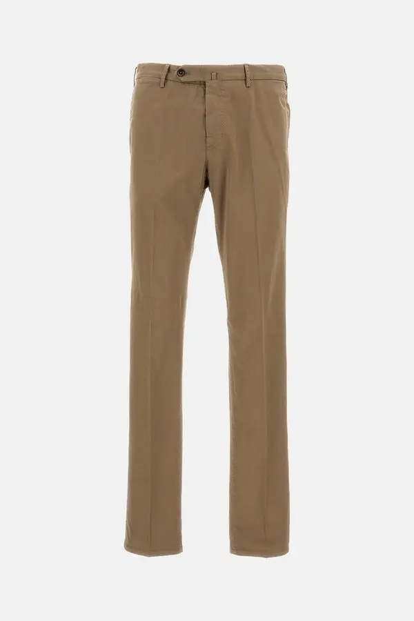 PT TORINO Slim Stretch Gabardine Trousers - Brown
