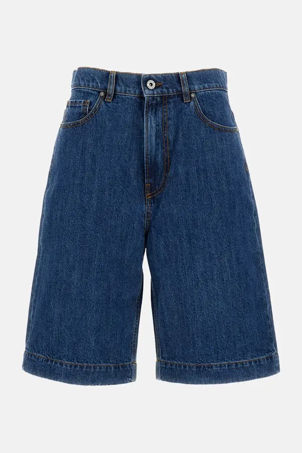 PAROSH Denim Bermuda Shorts - Blue