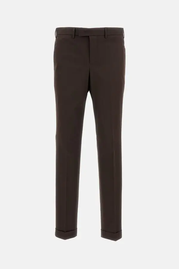 PT TORINO Master Stretch Finetwill Trousers - Brown