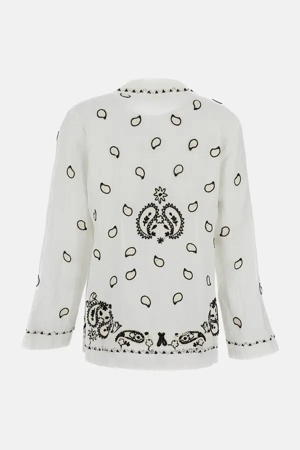 PAROSH Embroidered Linen Jacket - Multicolor