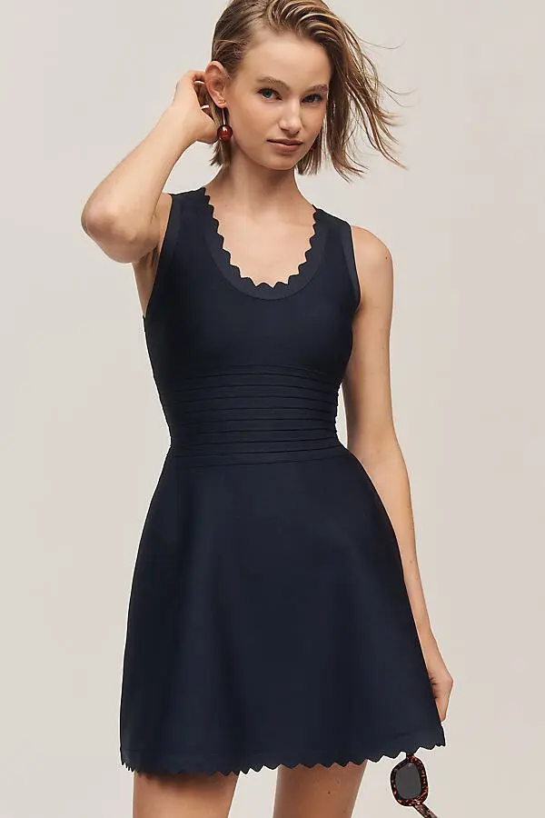 SIEMPRE Scoop-neck Mini Dress