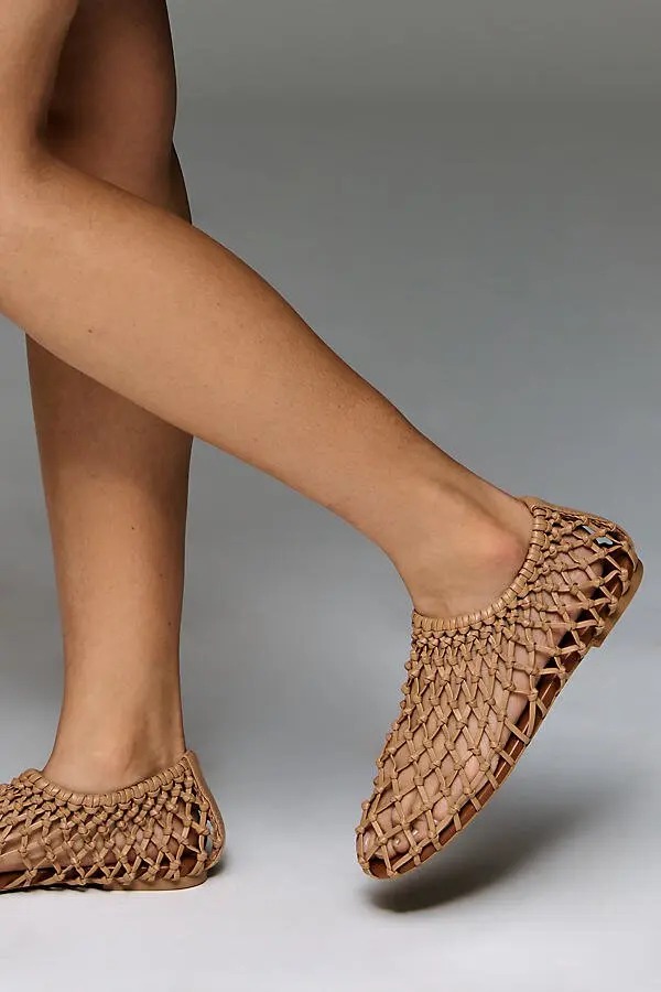 CECILIA NEW YORK Wilma Woven Flats - Tan