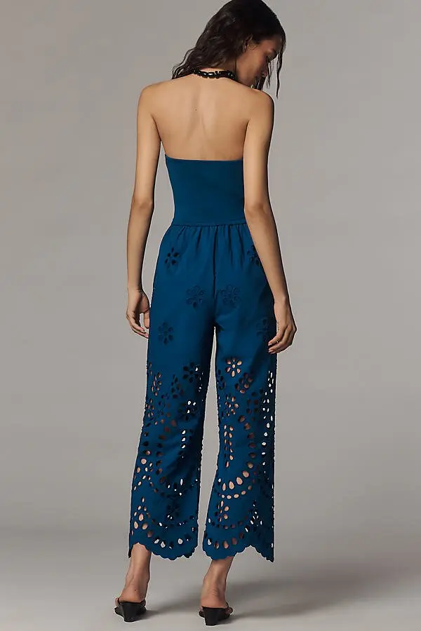 Saylor Oriella Strapless Eyelet Jumpsuit