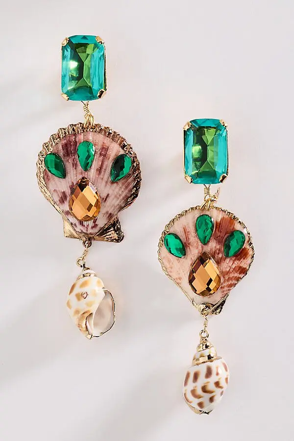 Mercedes Salazar Siren Shell Clip-on Earrings - Multi