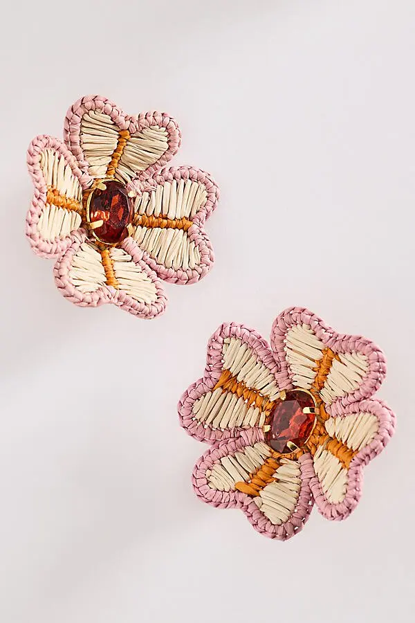 Mercedes Salazar Flora Clip-on Earrings - Pink/orange