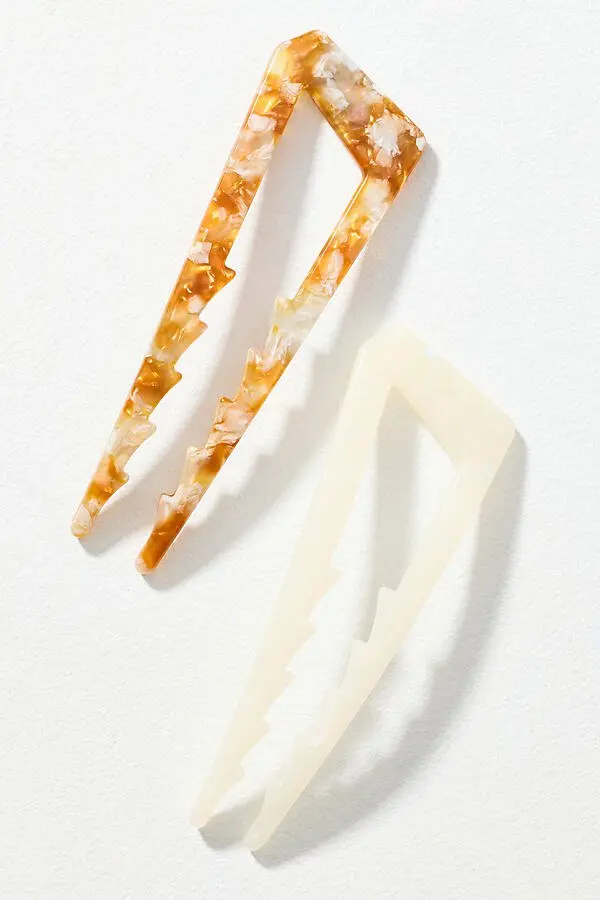Anthropologie Resin Hair Pin Set - Auburn