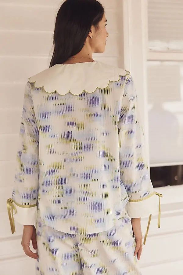 LYREBIRD Scalloped Collar Buttondown Shirt