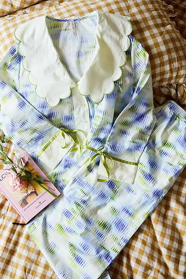 LYREBIRD Scalloped Collar Buttondown Shirt