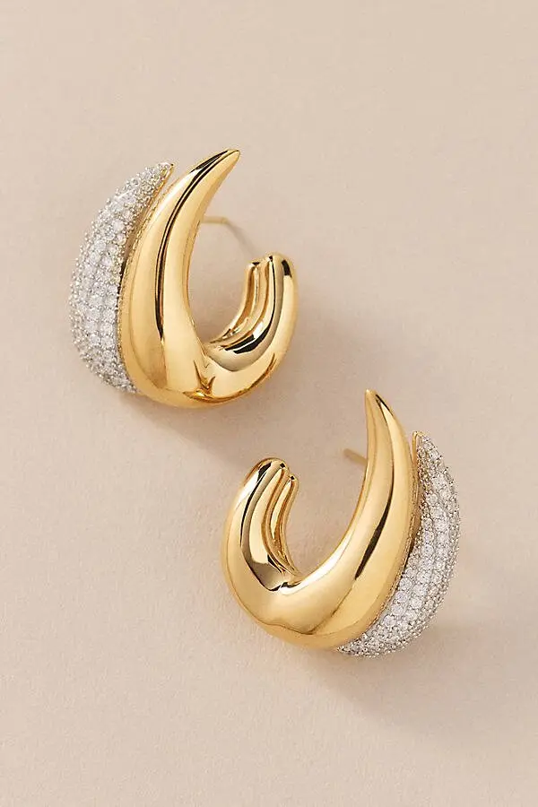 Nadri Bubble Hoop Earrings - Gold