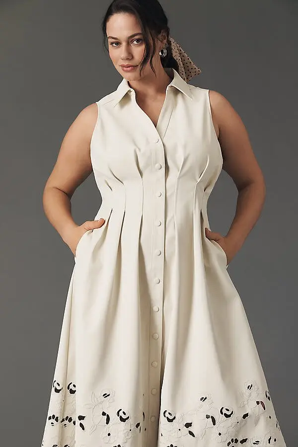 EN SAISON Alitzel Sleeveless Eyelet Midi Dress