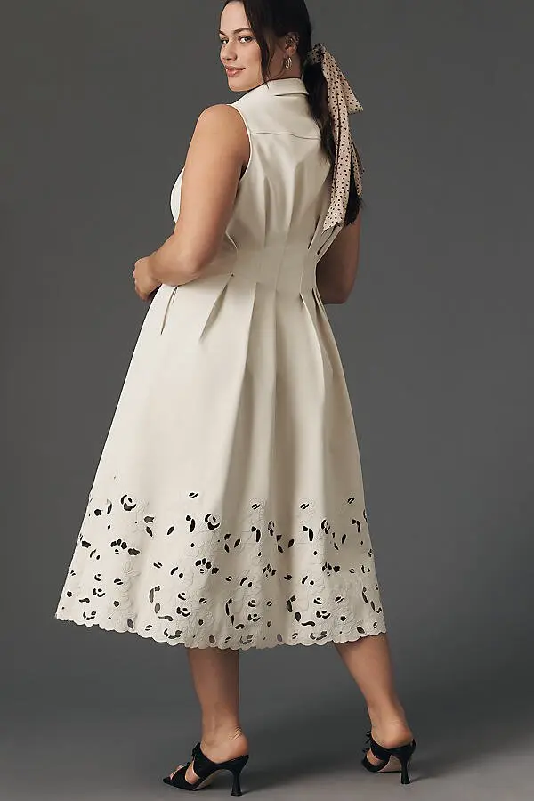 EN SAISON Alitzel Sleeveless Eyelet Midi Dress