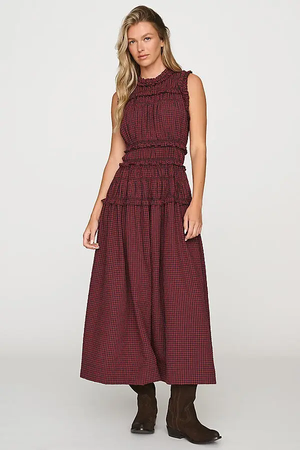 RAISONNEL Sleeveless Smocked Maxi Dress