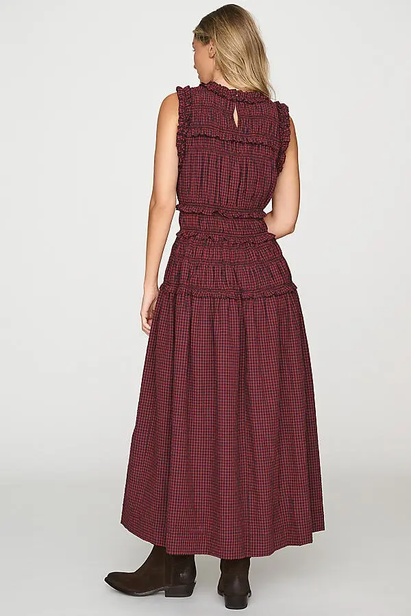 RAISONNEL Sleeveless Smocked Maxi Dress