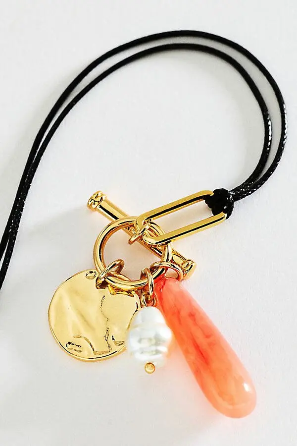 Anthropologie Stone Charm Pendant Necklace