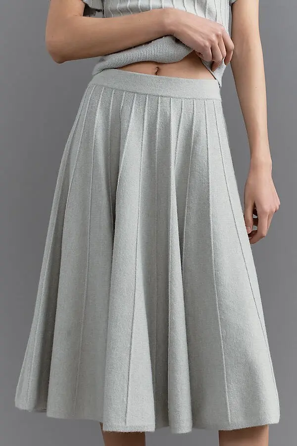 Maeve Pleated Sweater Midi Skirt