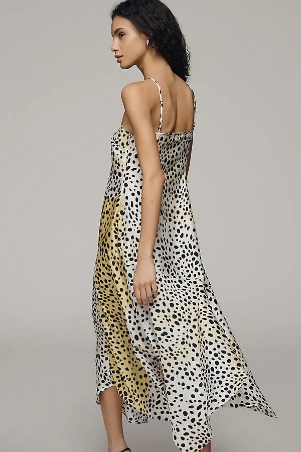 Anthropologie Animal Print Slip Dress
