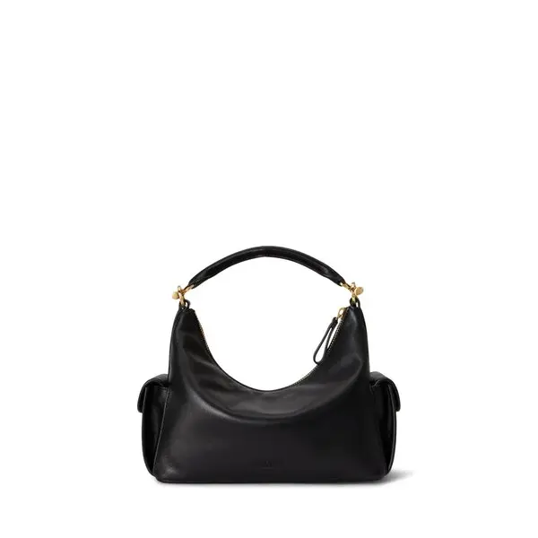 Ralph Lauren Nappa Leather Small Blaike Shoulder Bag - Black