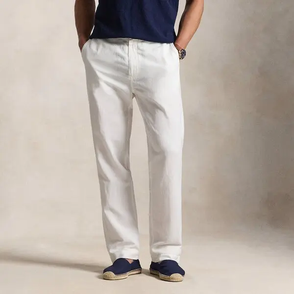 Ralph Lauren Classic Fit Linen-cotton Pant - White