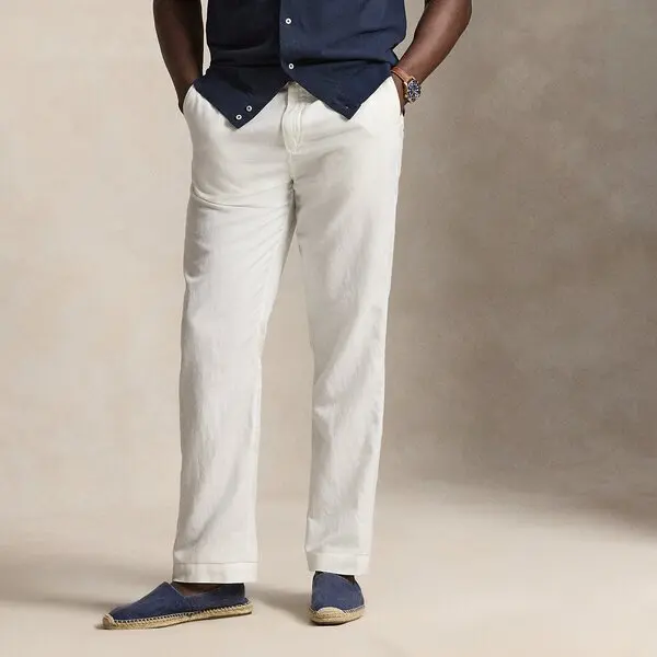 Ralph Lauren Bedford Classic Fit Linen-cotton Pant - White